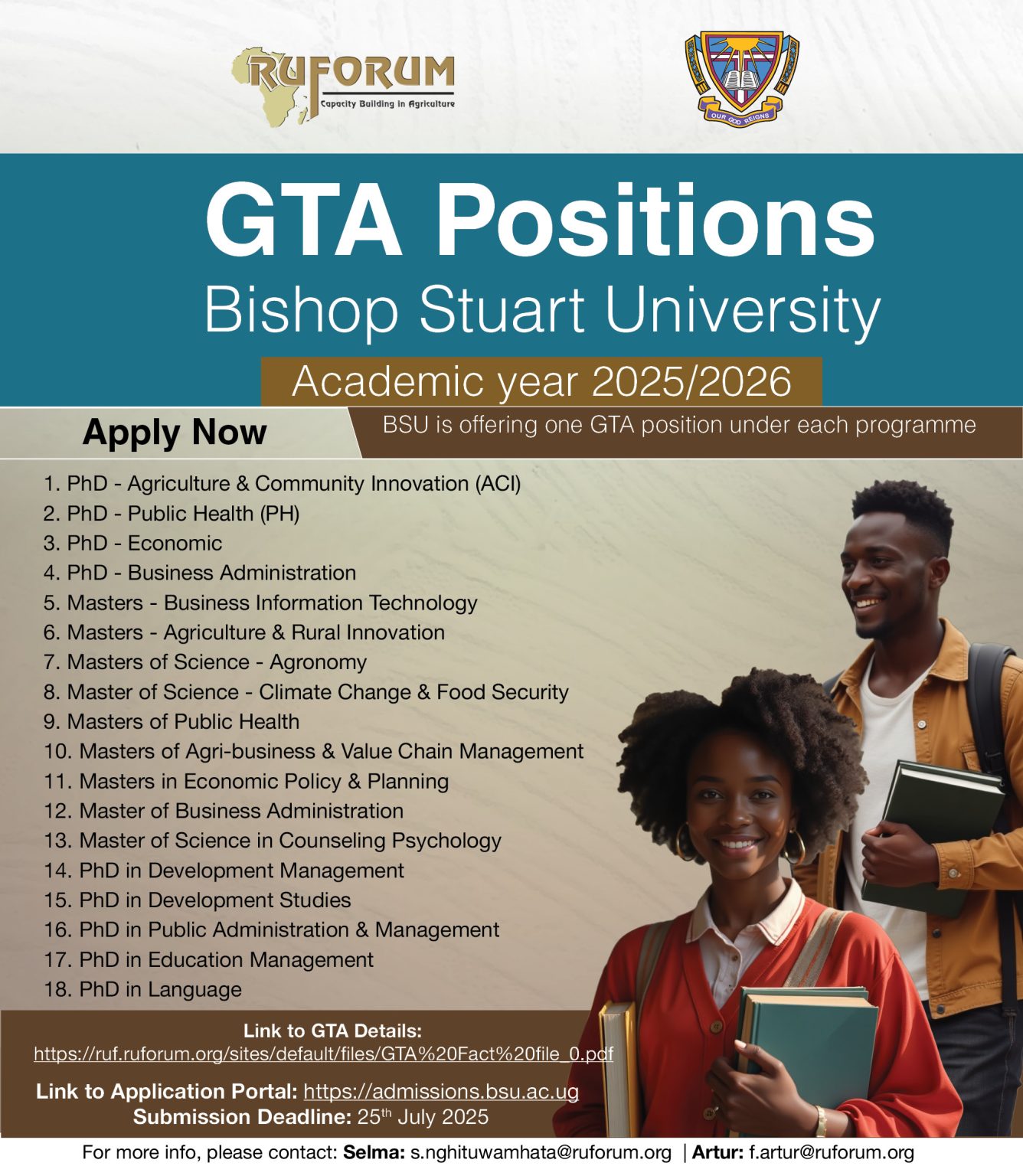Call for 2025/2026 Graduate Teaching Assistantship (GTA) Positions at ...