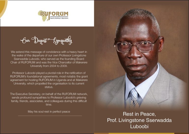 Message of condolence: Professor Livingstone Sserwadda Luboobi – RUFORUM BLOG