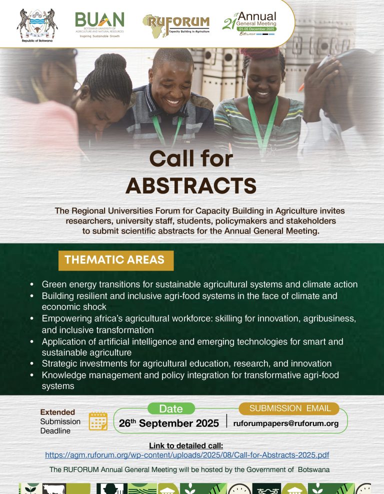 Extended: Call for ABSTRACTS – RUFORUM BLOG